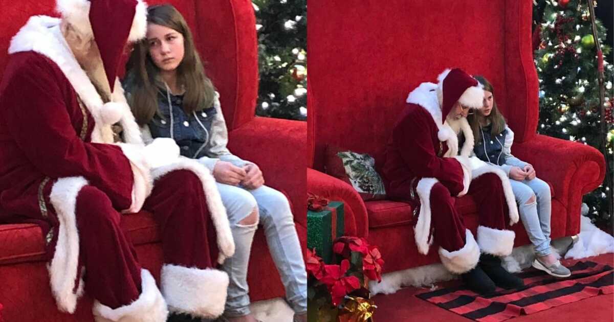 ‘Santa patted her leg, asked her to stay. ‘What was that about?’ She ...