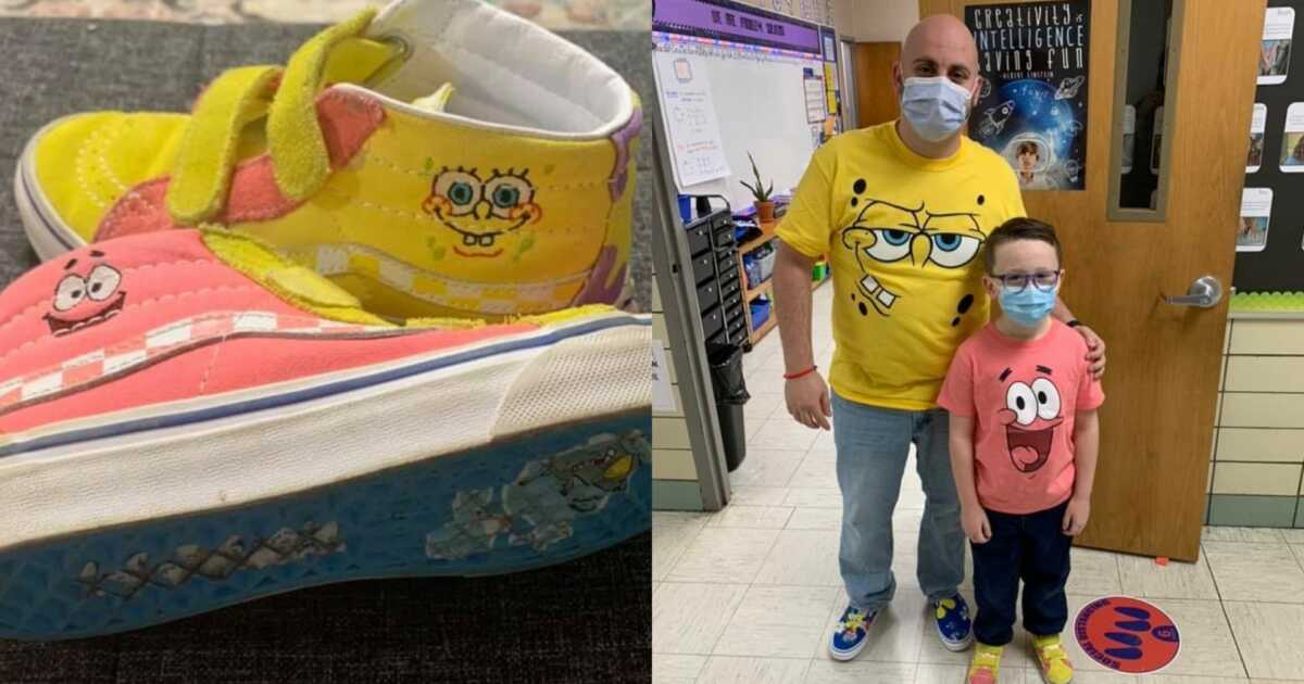 Teacher Buys New Outfit To ‘Twin’ With Boy Hurt Over SpongeBob Shoes ...